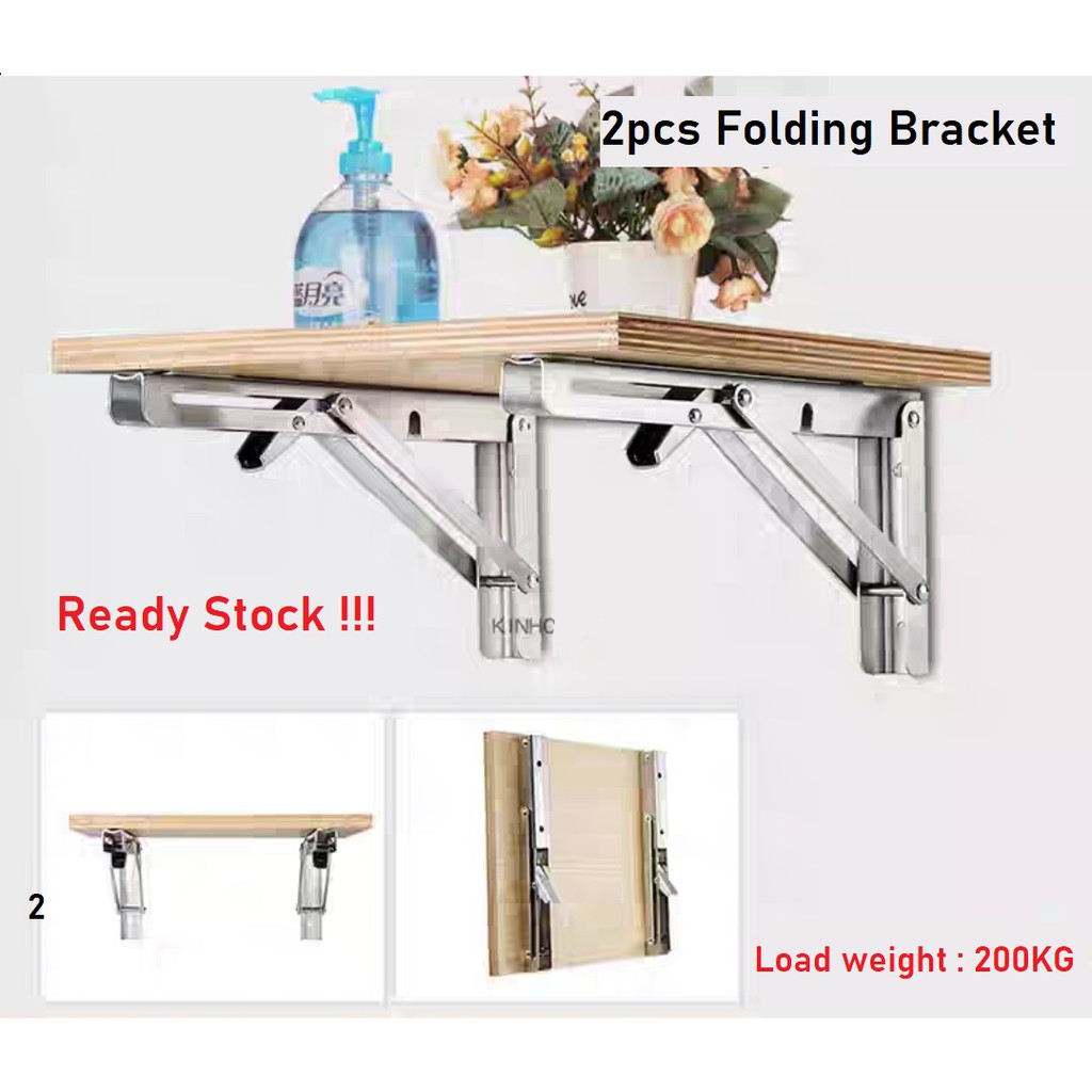 Folding Shelf L Bracket Stainless Steel / Iron Triangle Wall Mount ...