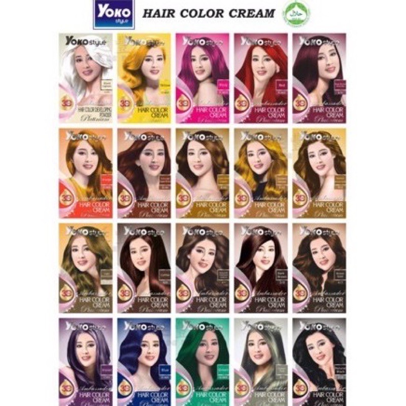 YOKO Hair Colour Cream Halal (Light Brown Gold) | Shopee Malaysia