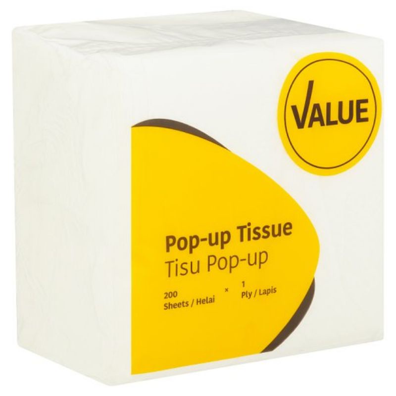 Lotus Tissue pop up Value Pop-Up Tissue 1 Ply 200 Sheets x 6 Packs ...