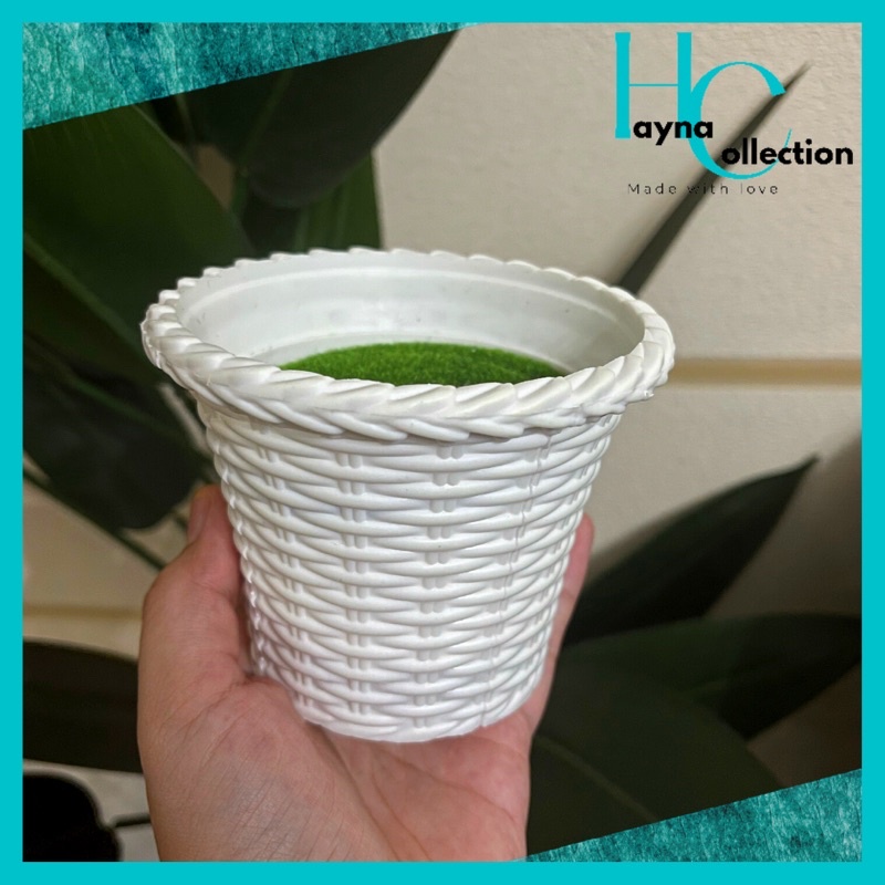 [Ready stock] White Pot Pasu Putih Vase for artificial plant Home deco ...