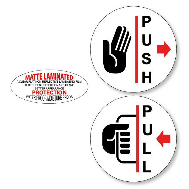 PUSH, PULL, SLIDE TO OPEN WITH ARROW SIGN, TOLAK, TARIK, LONG LASTING ...