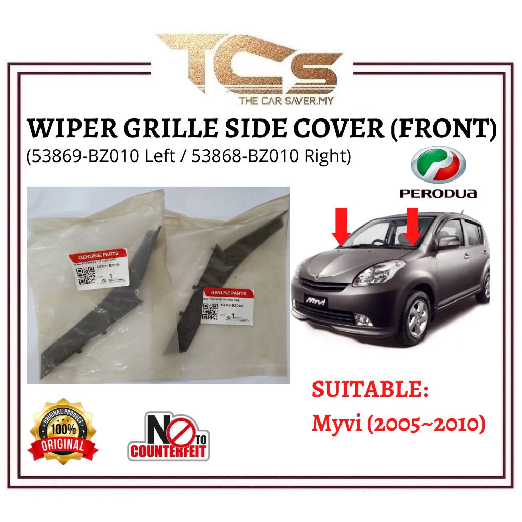 ORIGINAL PERODUA MYVI WIPER GRILLE SIDE COVER FRT-53869-BZ010 / 53868 ...