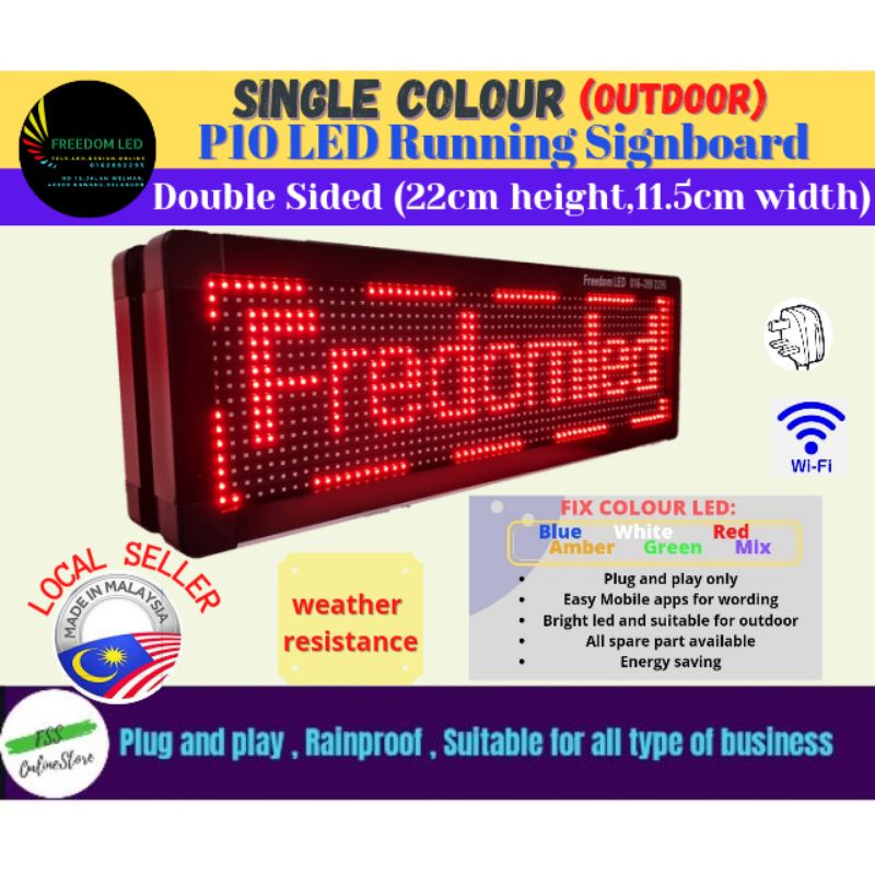 Double Sided (both side wording) P10 Led Display Signboard /Running ...