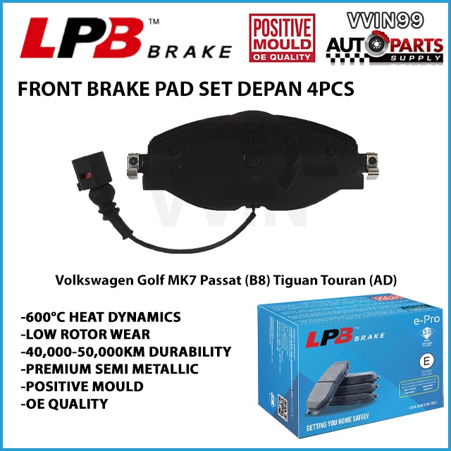 Volkswagen Golf MK7 GTI Passat B8 Tiguan TSi Touran 1.4 Front Brake Pad ...