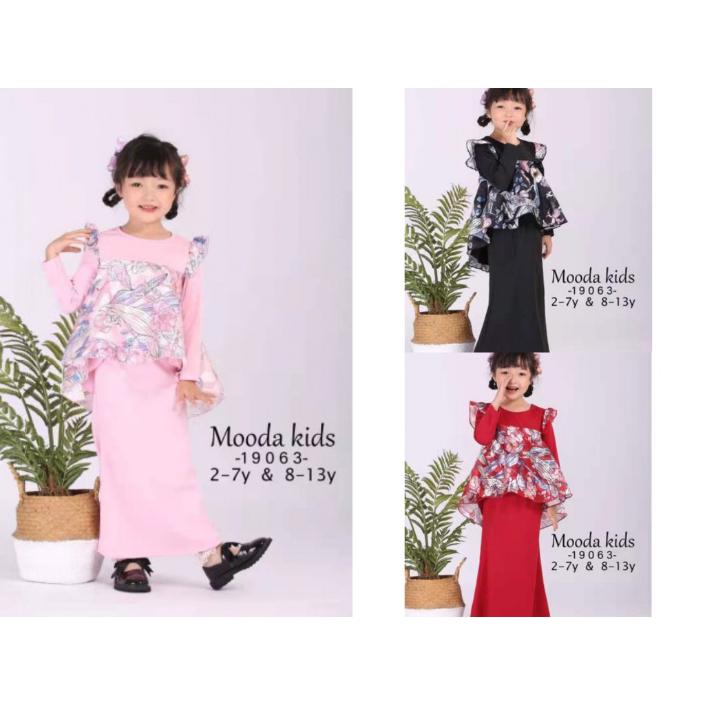 [ 2Y - 13Y ] RAYA Set Kids Girl ( Baju Kurung Peplum Raya Budak ...