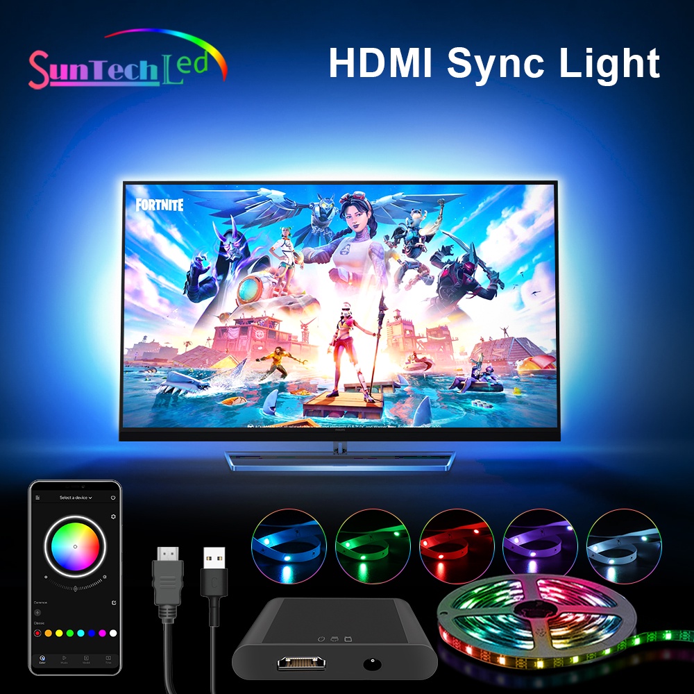 TV PC Backlight LED Strip Lights For HDMI Devices USB Tape Screen Color ...