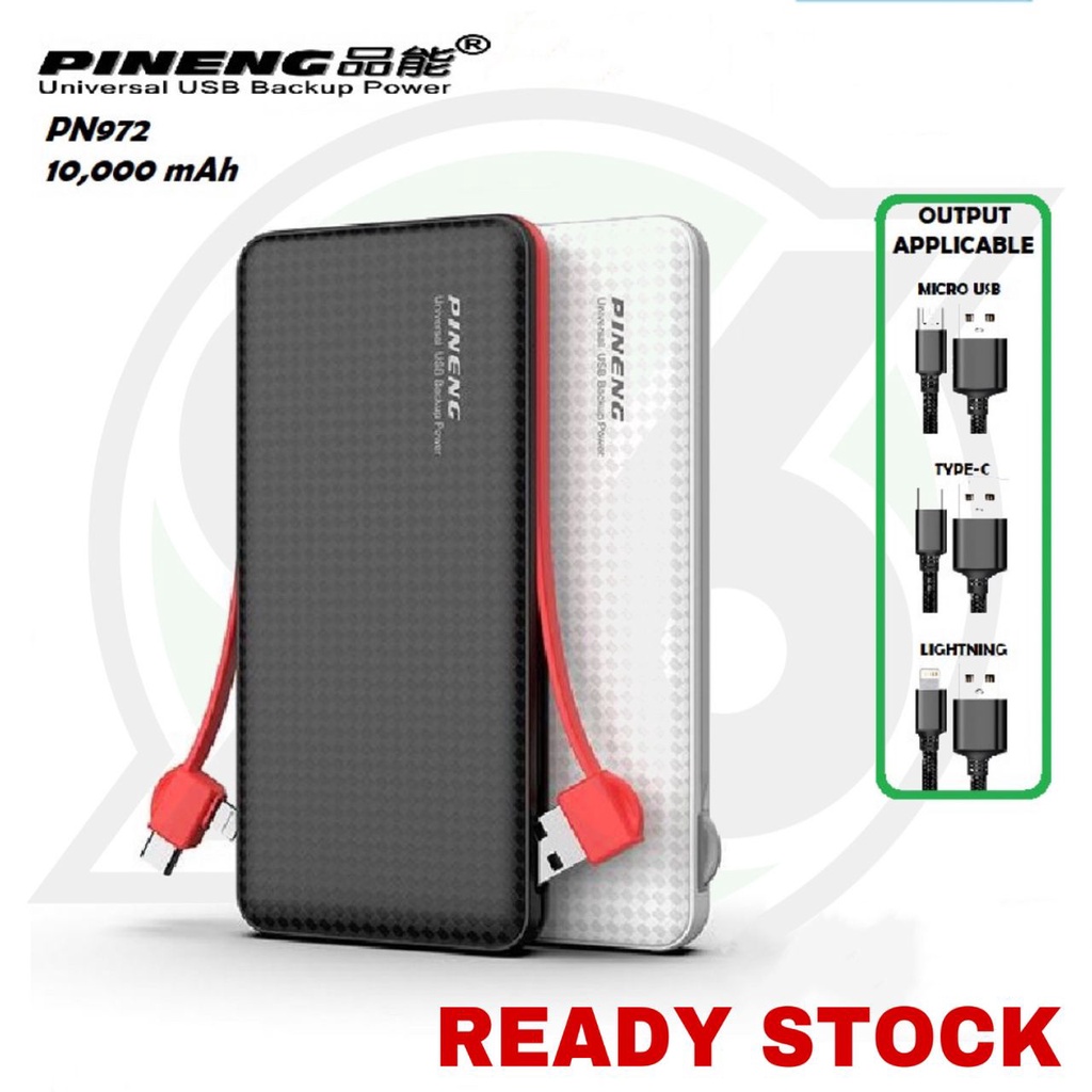 [ORIGINAL] PINENG PN972 Powerbank - 10,000 mAh, output Bult-in 1 Type C ...