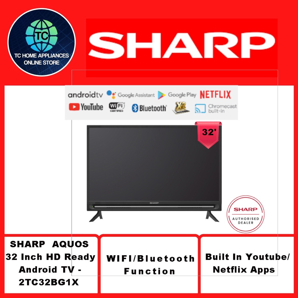 Sharp AQUOS 32-inch HD Ready Android TV (2TC32BG1X) | Shopee Malaysia