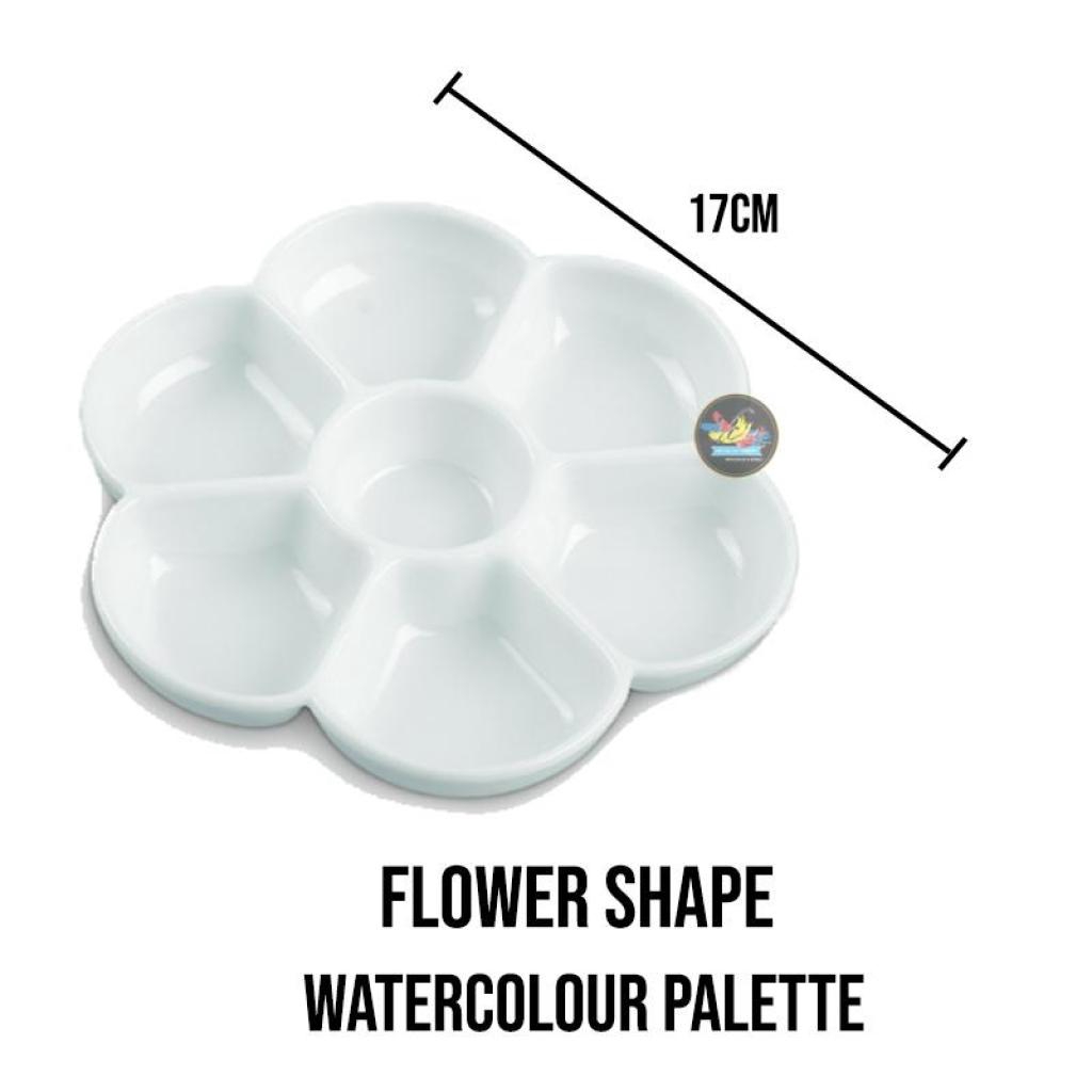 Artists Water Color Palette and Acrylic Colour Mixing Plate (Flower ...