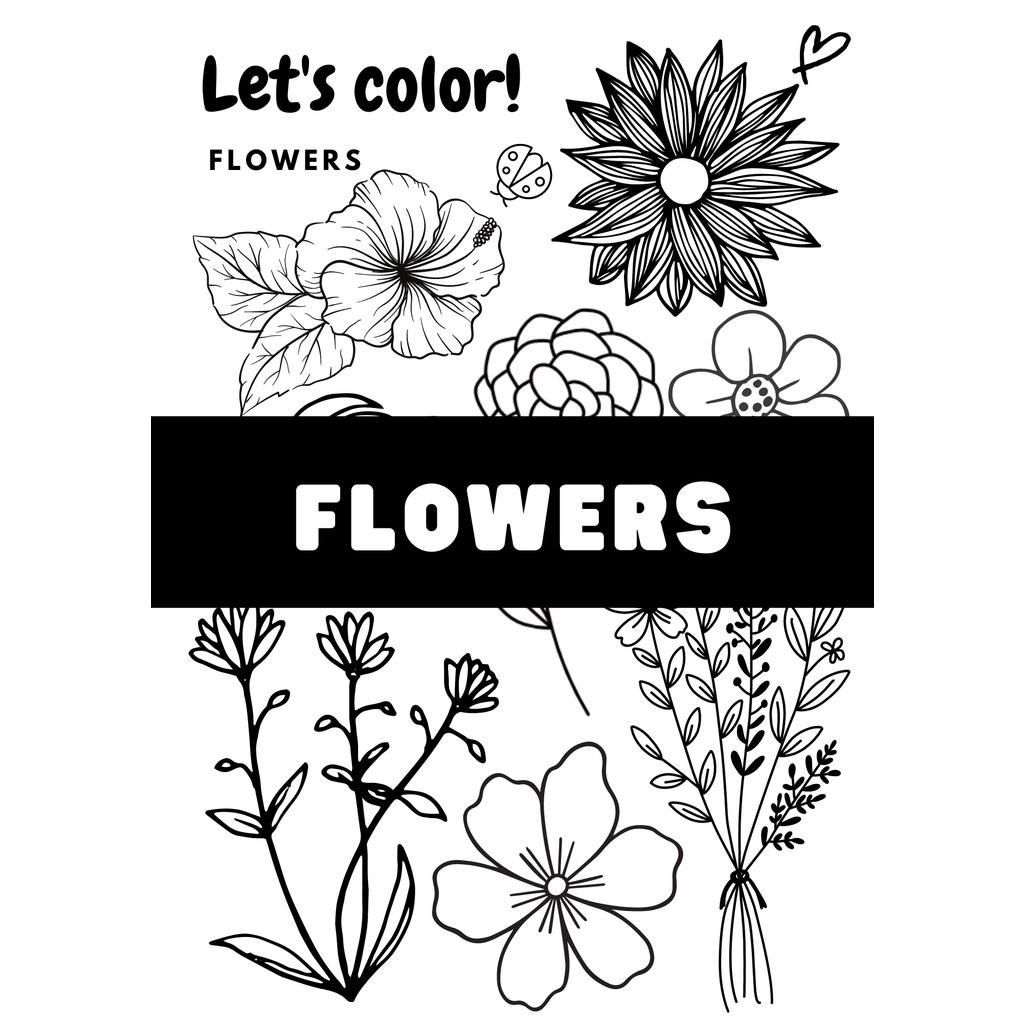 PDF Printable coloring page: FLOWERS | Shopee Malaysia