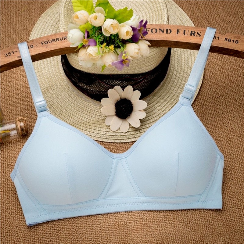 Girls' developmental bra Pure cotton thin bra No rims Junior high ...