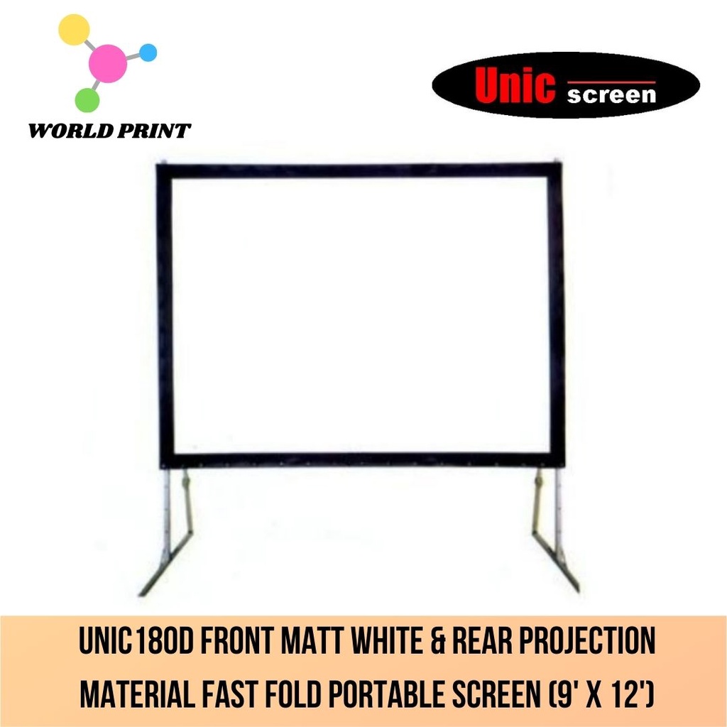 Unic 180D Front Matt White & Rear Projection Material Fast Fold ...