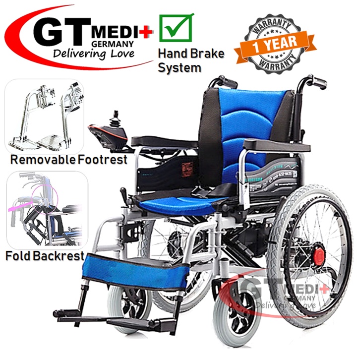 E02-P-37 GT MEDIT GERMANY Lightweight Self Propelled Electric Wheelchair Foldable Motor Wheel ...