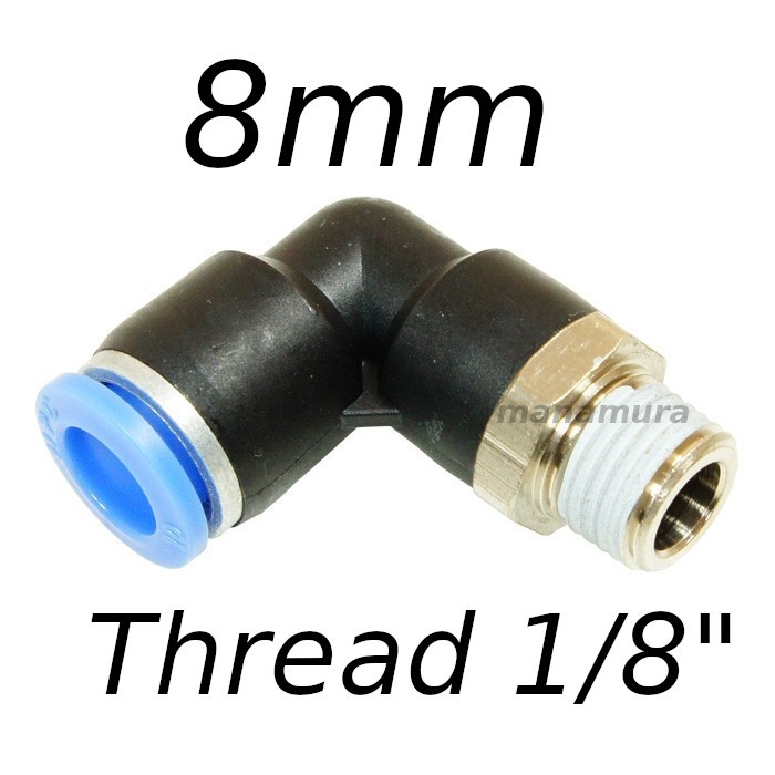 Elbow Air Pneumatic Push Fitting Tubing OD 8mm Thread 1/8" | Shopee ...