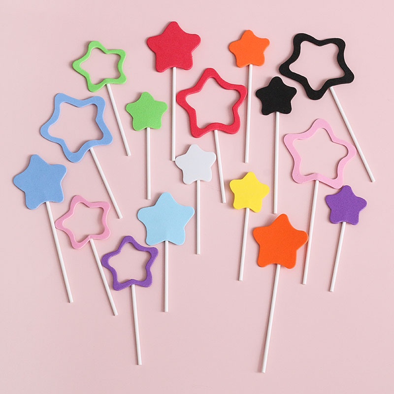 DECO 8PCS STAR PICK ASSORTED COLOURS 五角星蛋糕插件插卡插旗 | Shopee Malaysia