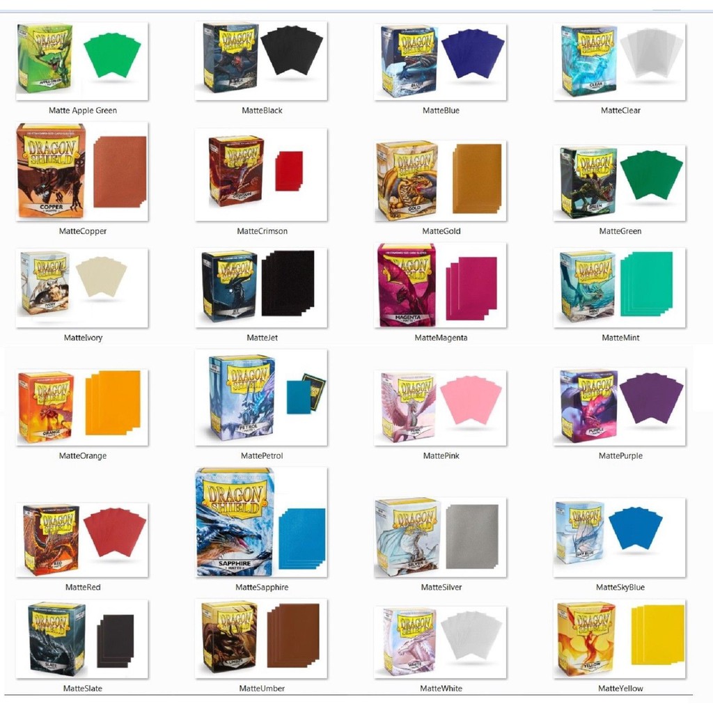 TCG Dragon Shield Sleeves - Matte Series (100 Sleeves per Box | Size ...