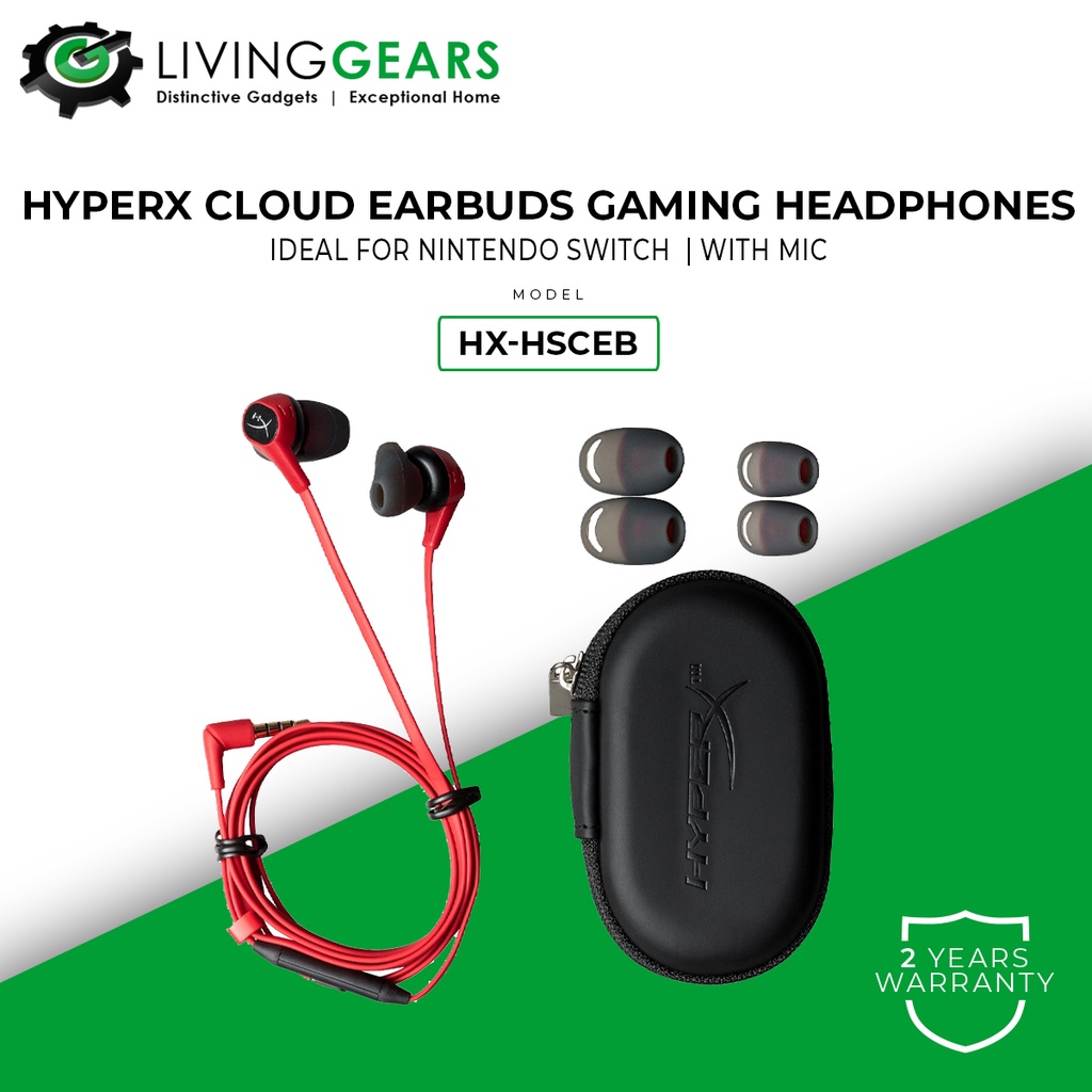 Hyperx Cloud Earbuds Gaming Wired Headphones With Mic Hx Hsceb Rd
