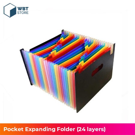 24 Layers Pockets Expanding Folder with Labels - Multilayer Organiser ...