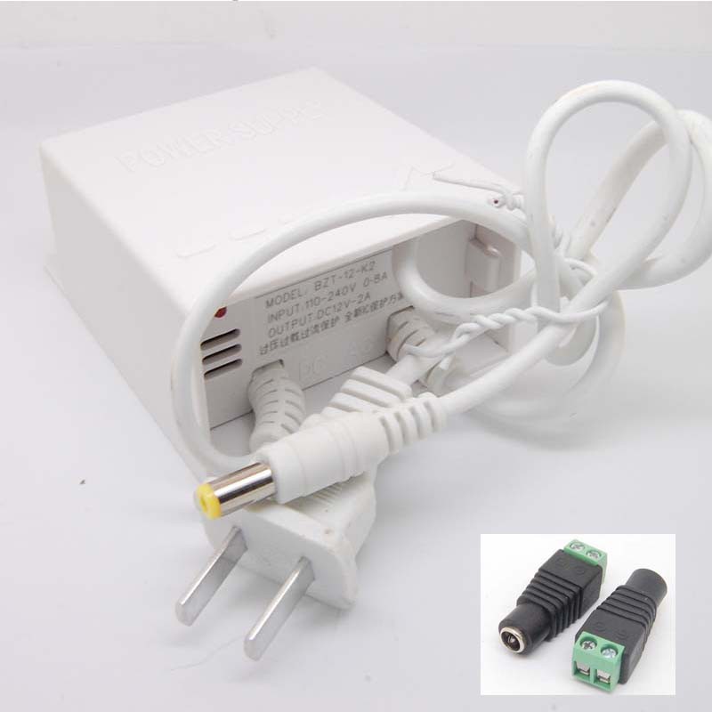 CCTV Camera Power Adapter DC 12V 2A Supply Adapter Waterproof Outdoor ...