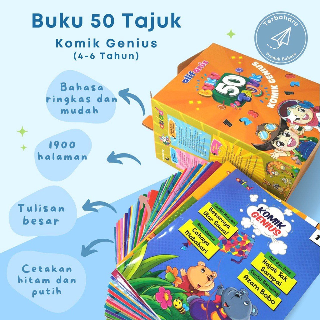 Buku Cerita 50 Tajuk Alif Anis Bantu Anak Kuasai 3M (Membaca ,Menulis ...