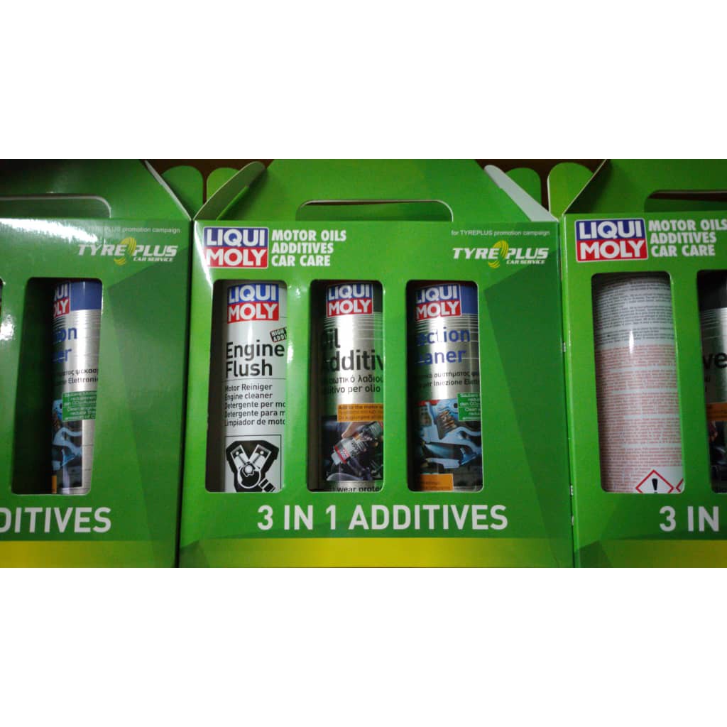 LIQUI MOLY PETROL 3 IN 1 ADDITIVES SET ( ENGINE FLUSH , OIL ADDITIVE ...