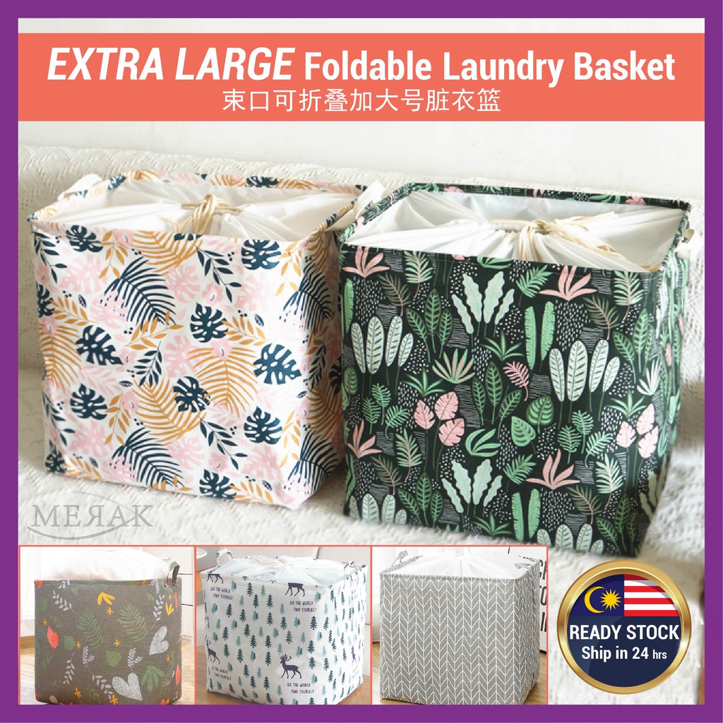 100/150L Extra Large Foldable Laundry Basket Waterproof Dirty Clothes ...