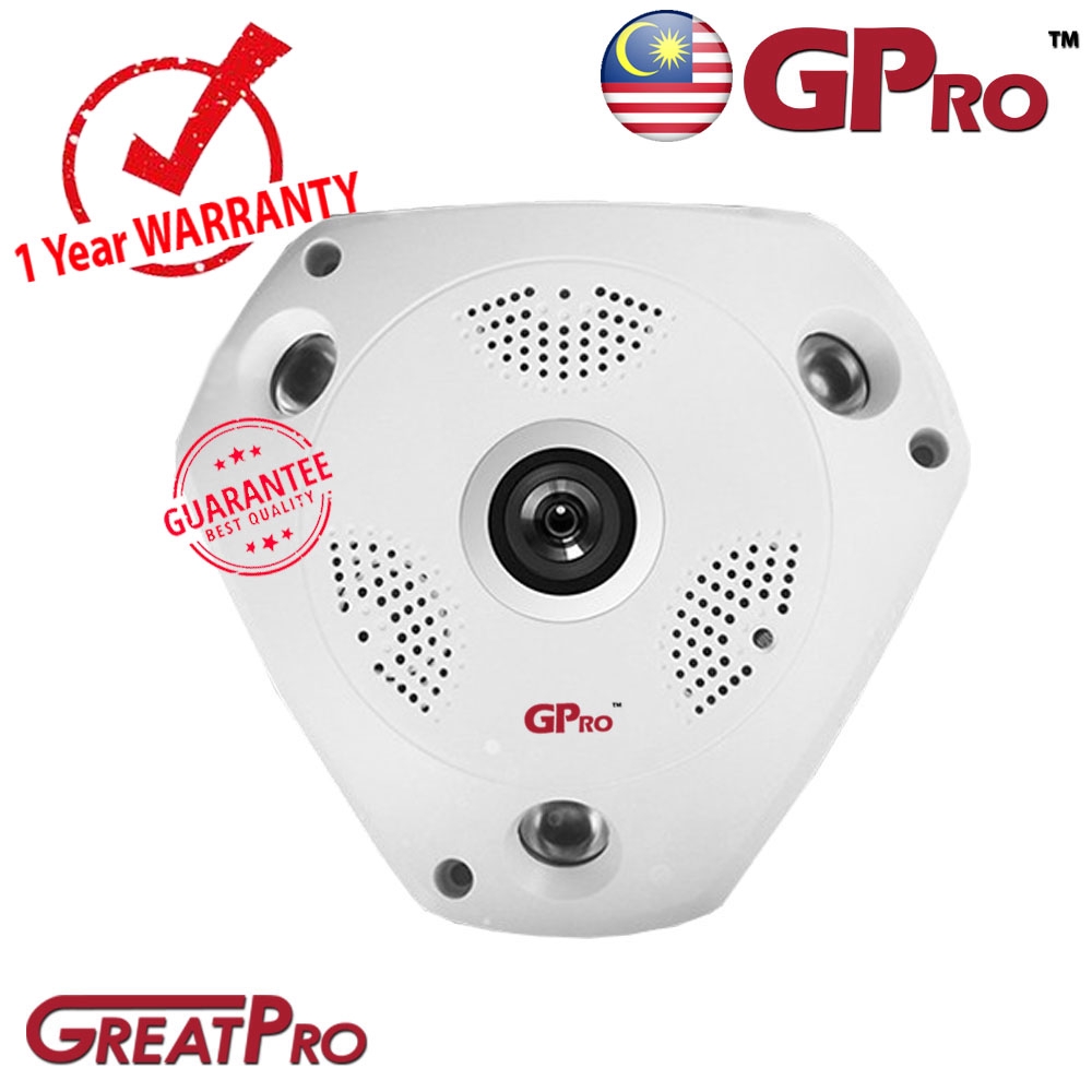 GPRO CCTV 3MP 360" Degree Panorama WIFI VR P2P INDOOR IP CAMERA ...
