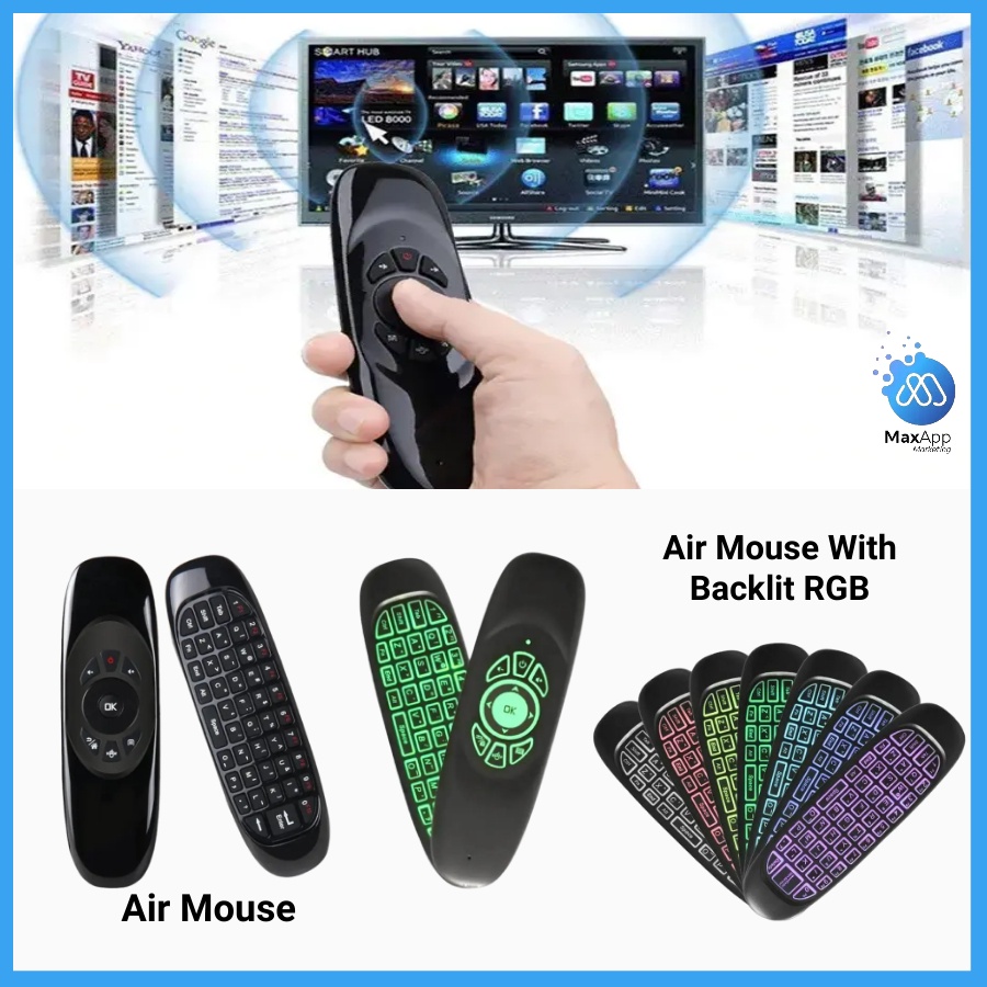 Air Mouse With Gyroscope,QWERTY Keyboard C120 All In One 2.4G ...