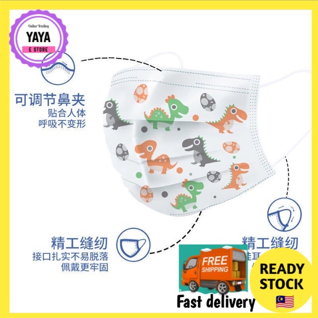 (READY STOCK 🇲🇾) 3 PLY CARTOON KIDS FACE MASK PELITUP MUKA KARTUN BUDAK ...