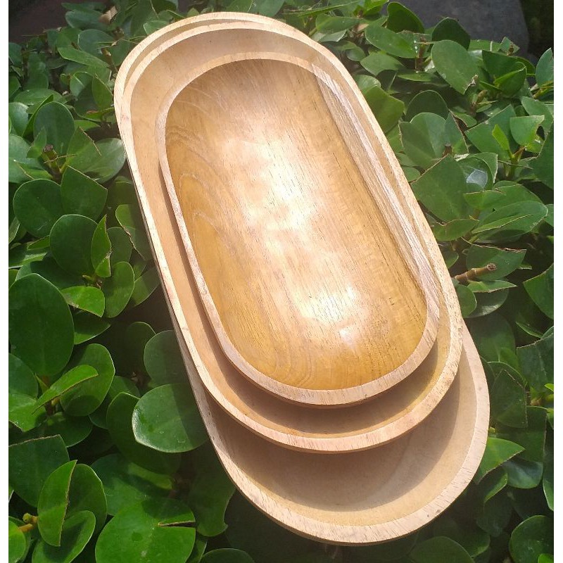 [Raya 2024] KAYU Set Of 3.. Mahogany oval susi Plate | Shopee Malaysia
