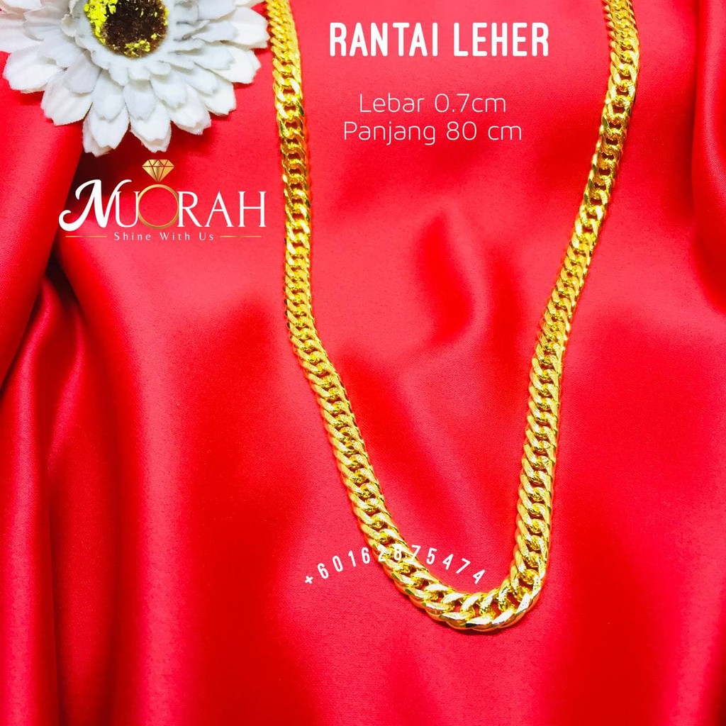 COP 919 | RANTAI LEHER LIPAN | LEBAR 0.7CM/P80CM 🌹•Emas Korea Exclusive ...