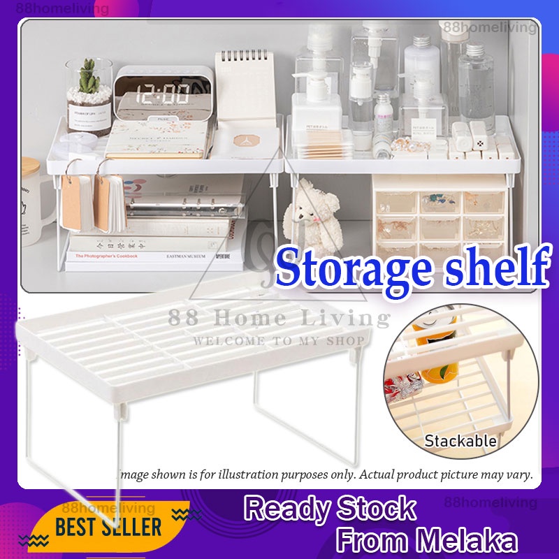 Bathroom Kitchen Storage Rack Metal Cupboard Storage Shelf Non-Skid ...