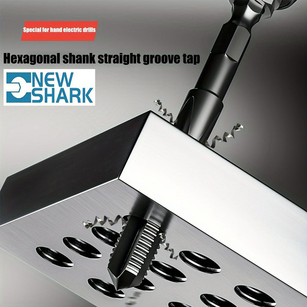 6pcs/1pc Tap Drill Bit Hex Shank Titanium Plated HSs Screw Thread Bit ...