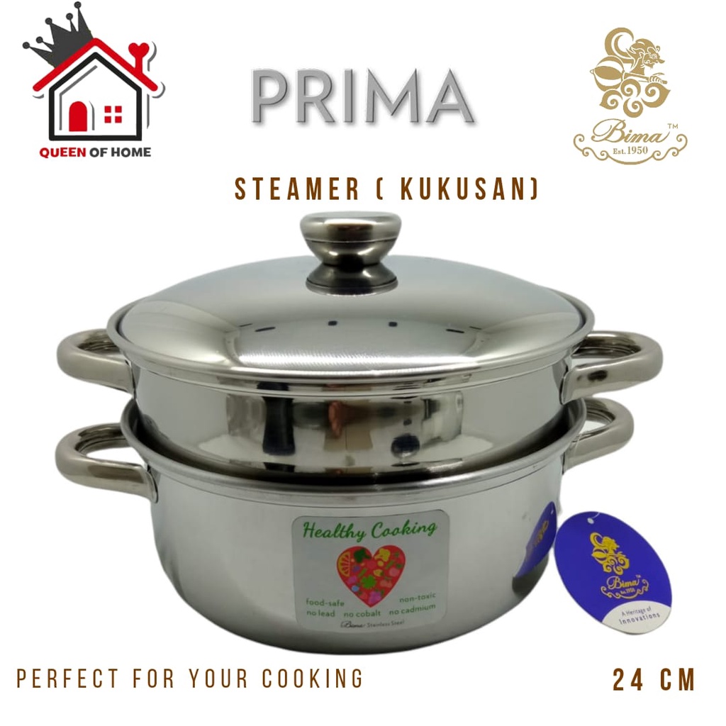Bima Prima Steamer 24cm Stainless Steel 2-tier Steamer Pot Induction ...