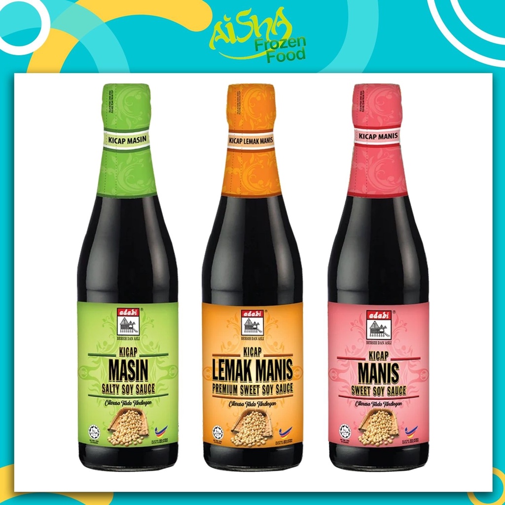 Adabi Kicap Lemak Manis 340ml / Kicap Masin - Premium Sweet / Salty Soy ...