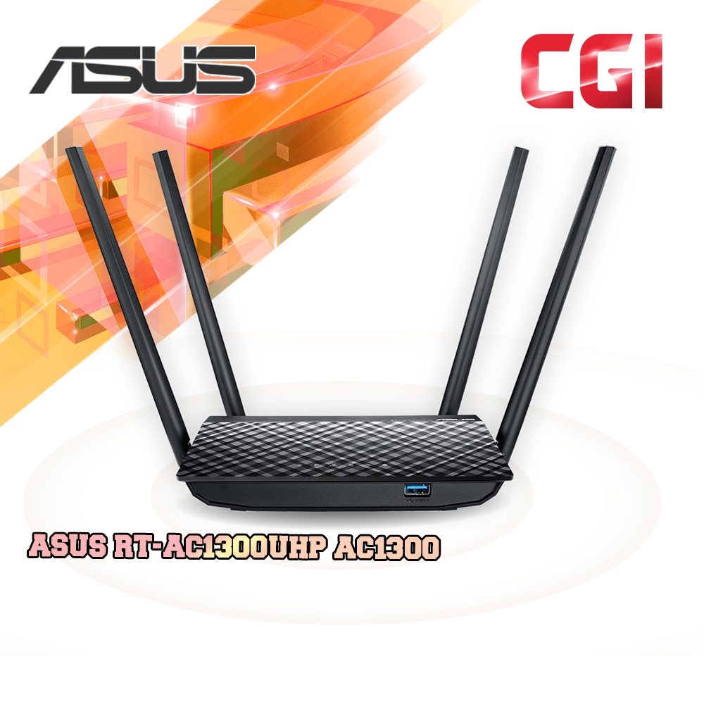 Asus RT-AC1300UHP AC1300 Dual-Band Gigabit WiFi Router (90IG02N1-BF9000 ...