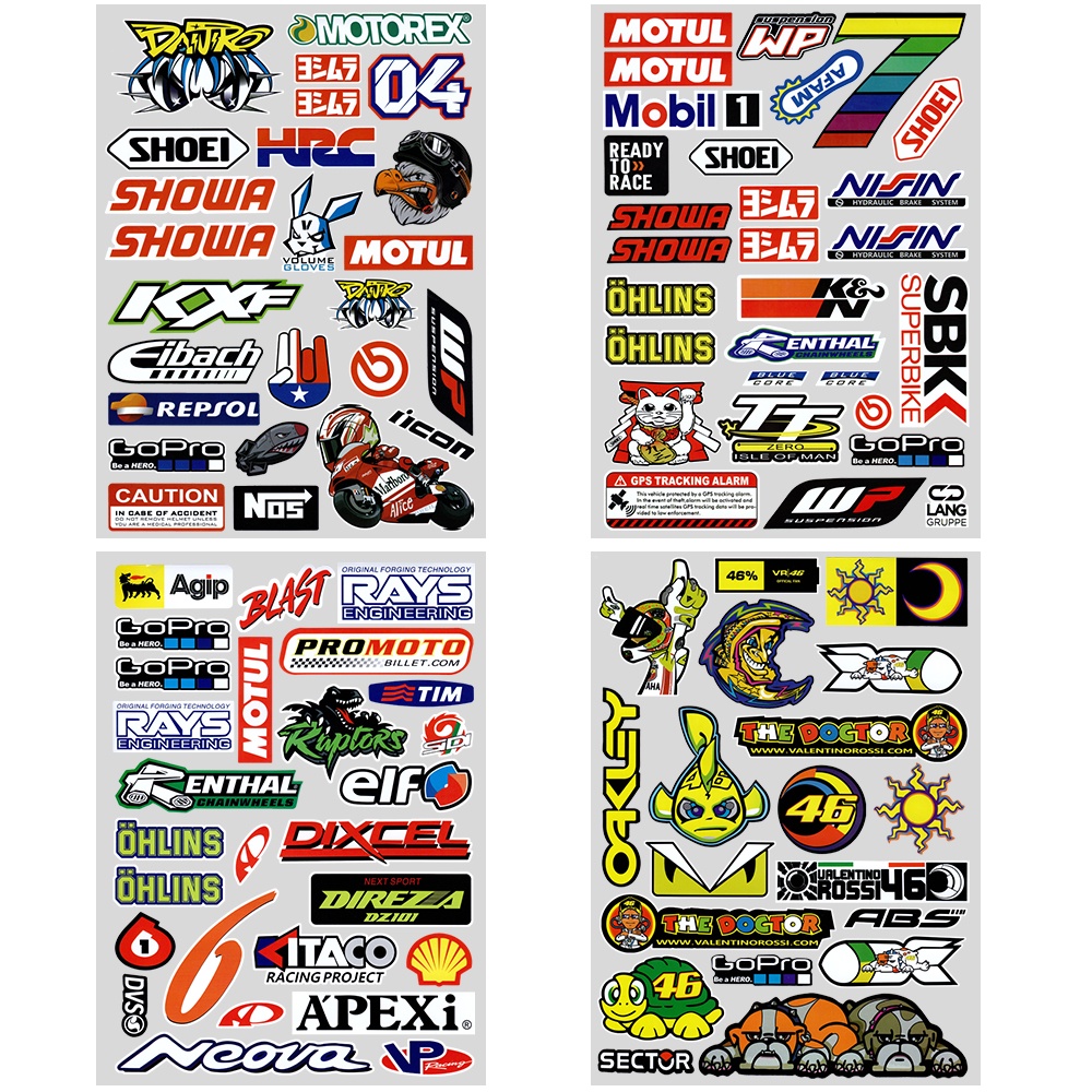 Motorcycle Peripheral Brands Stickers Helmet Waterproof Modified Decal ...