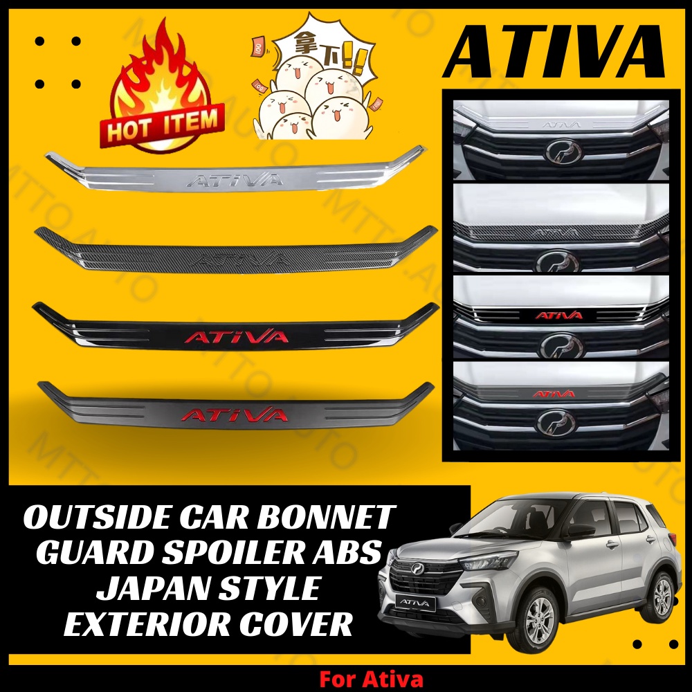 MTTO Perodua Ativa Outside Car Bonnet Guard Spoiler ABS Japan Style ...