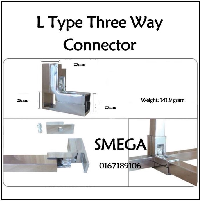 SMEGA Aluminium Hollow Fitting Joint Connector Penyambung Bracket 方通连接件 ...