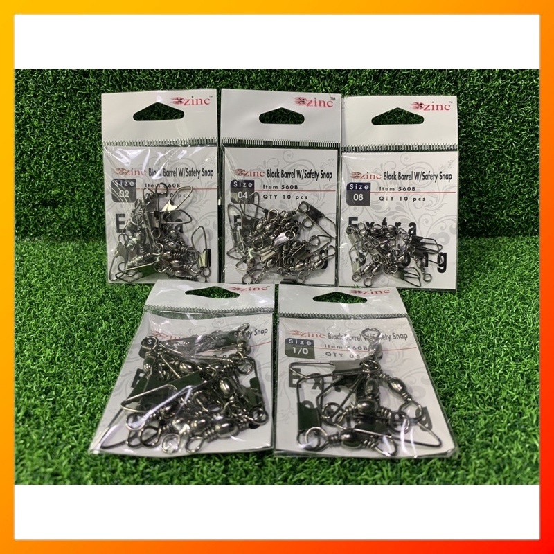 Zinc Black Barrel With Safety Snap Fishing Swivel (Ref: 560B) | Shopee ...