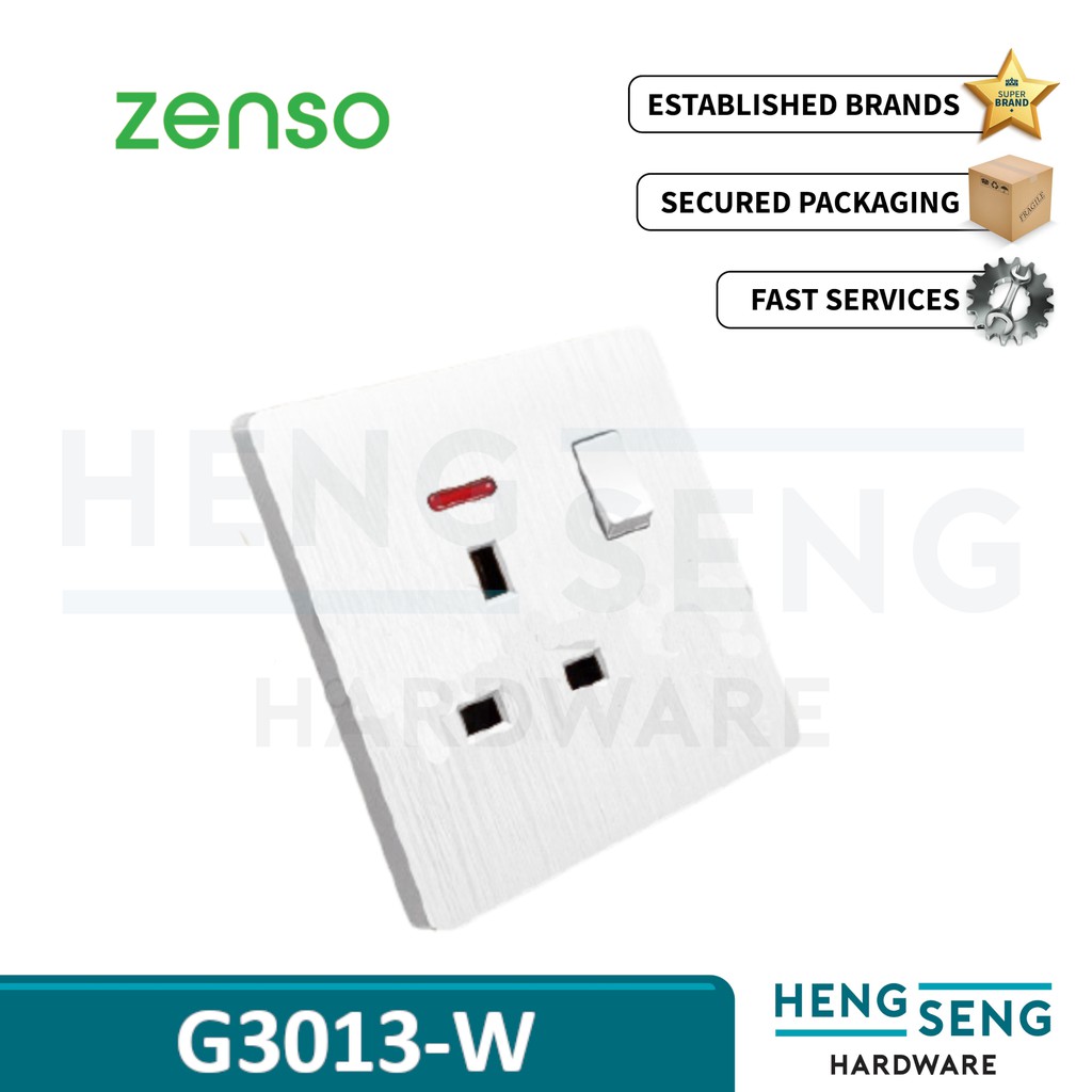 ZENSO GRANDE ( WHITE ) SSO 13A 1G LED INDICATOR G3013 | Shopee Malaysia