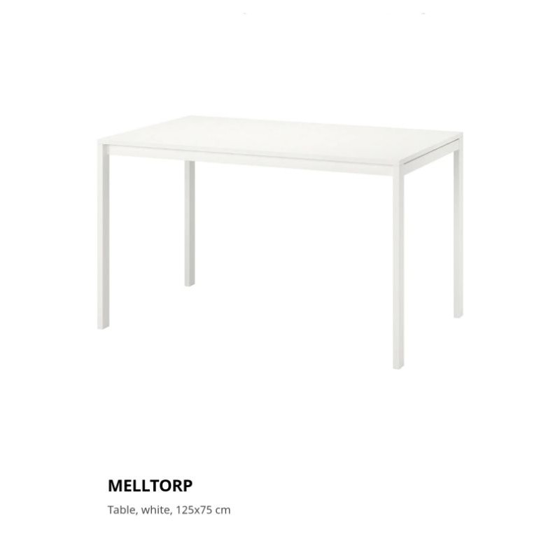 MELTORP Table, saiz 75cm x 120cm, WHITE | Shopee Malaysia