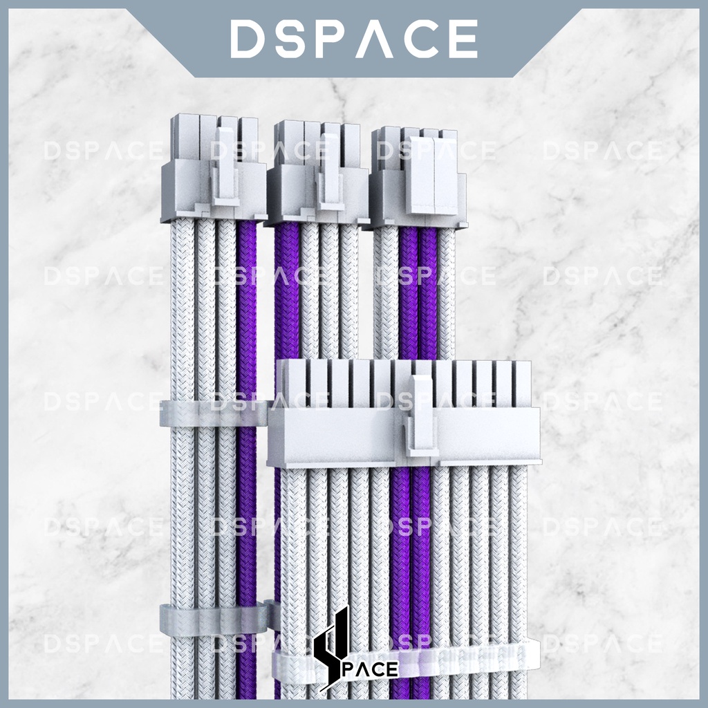 DSPACE MESH-X PSU Violet Premium Sleeve Braided Extension Custom Cable ...