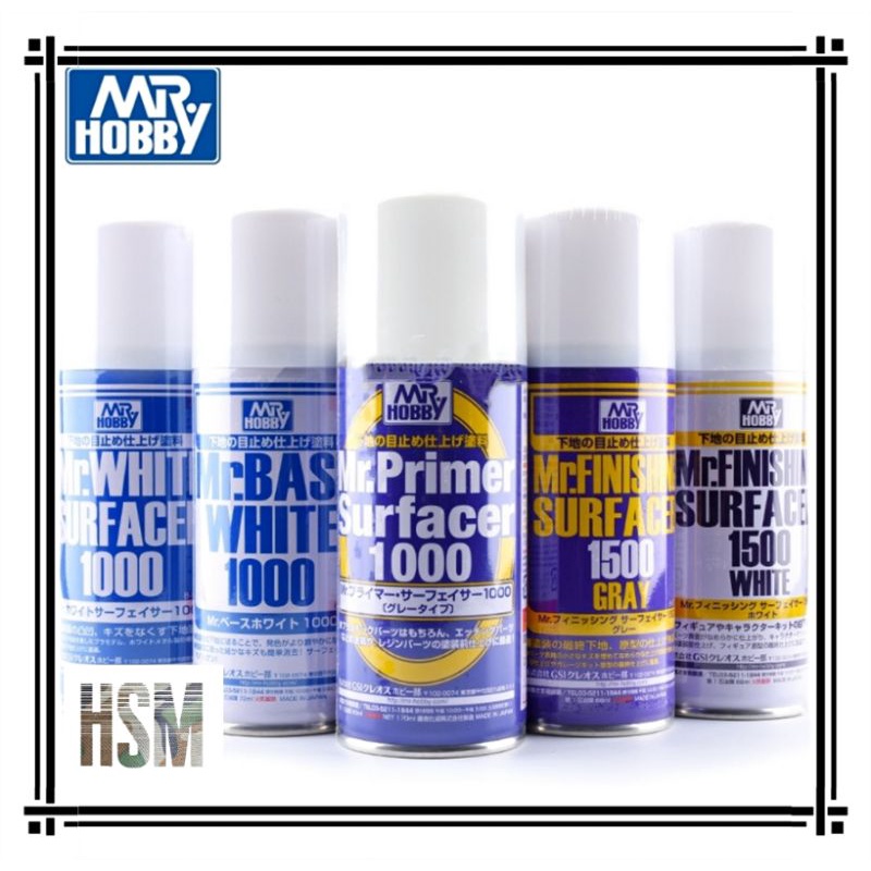 Mr HOBBY spray can Gundam model water-based primer black and white gray ...