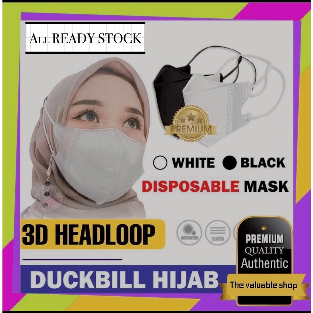 3D DUCKBILL MASK HEADLOOP/EARLOOP 3D DUCKBILL MASK /3D HIJAB MASK ADULT ...