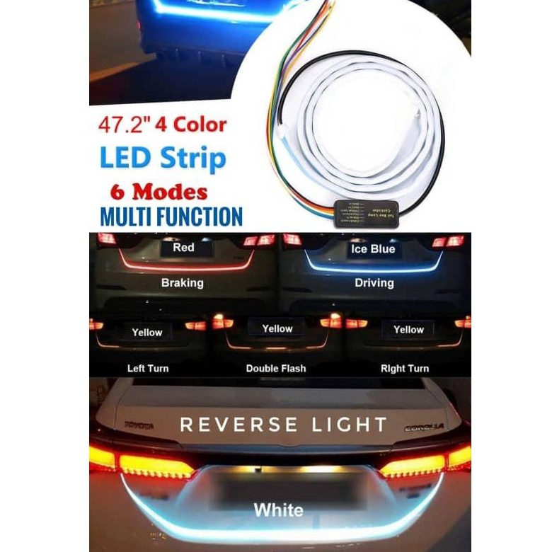 Car Led Strip Light Daytime Running Trunk Boot Bonnet Signal Daylight ...