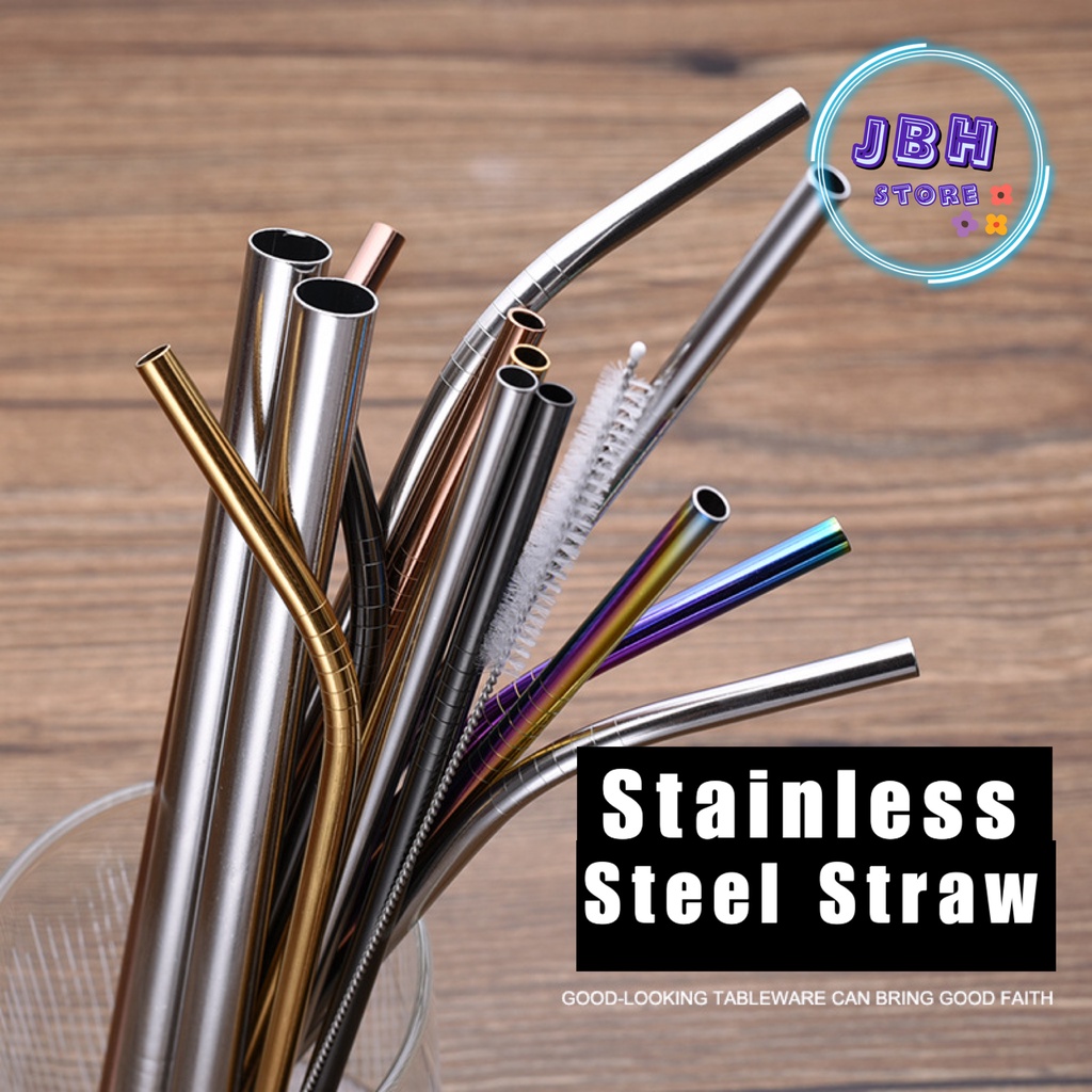 🔥READY STOCKS🔥 JBH Stainless Steel Straw Eco Drinking Metal Straw ...
