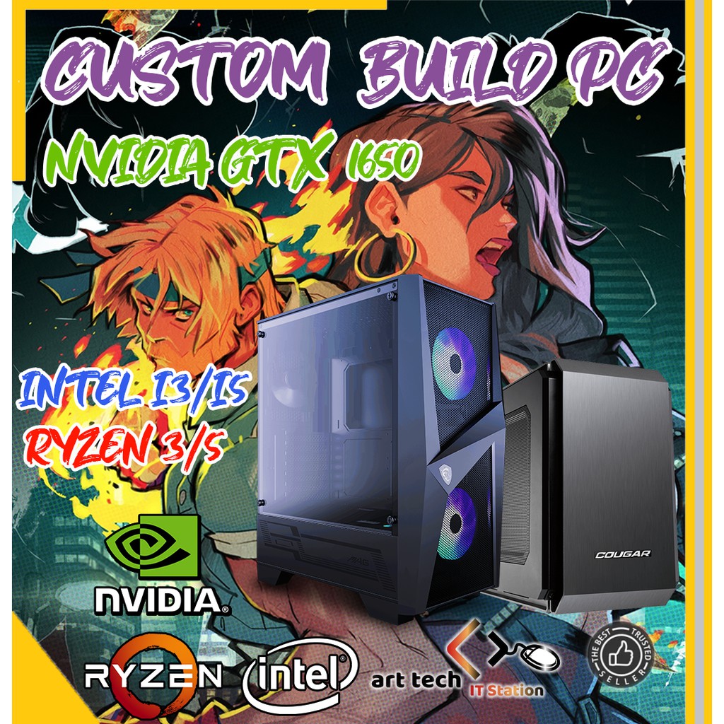 GAMING PC DESKTOP INTEL I3 I5 AMD RYZEN R5 3500 3600 NVIDIA GTX1650 M.2 ...
