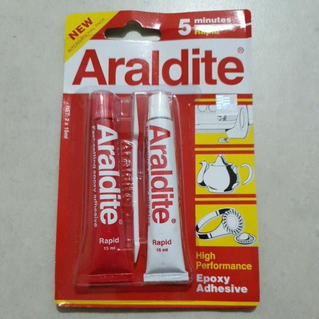 ARALDITE RAPID 5 MINUTES HIGH PERFORMANCE EPOXY ADHESIVE GLUE RED ...