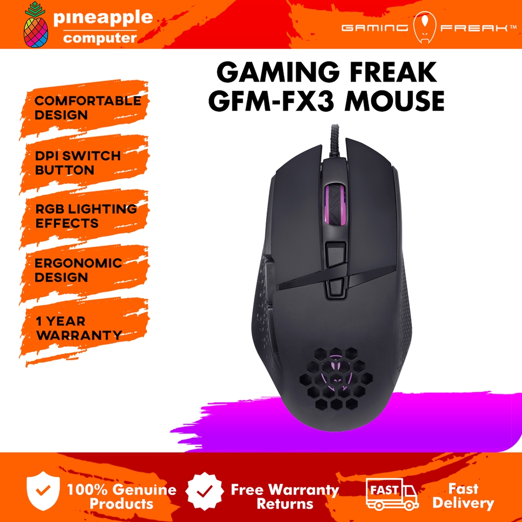 Gaming Freak AVF FX-3 RGB Lighting Ergonomic Gaming Mouse GFM-FX3 ...